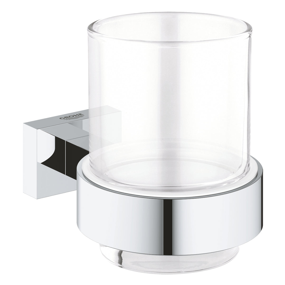 ESSENTIALS CUBE GLASS WITH HOLDER - GROHE - ( CHROME - G3 - ESSENTIALS ...