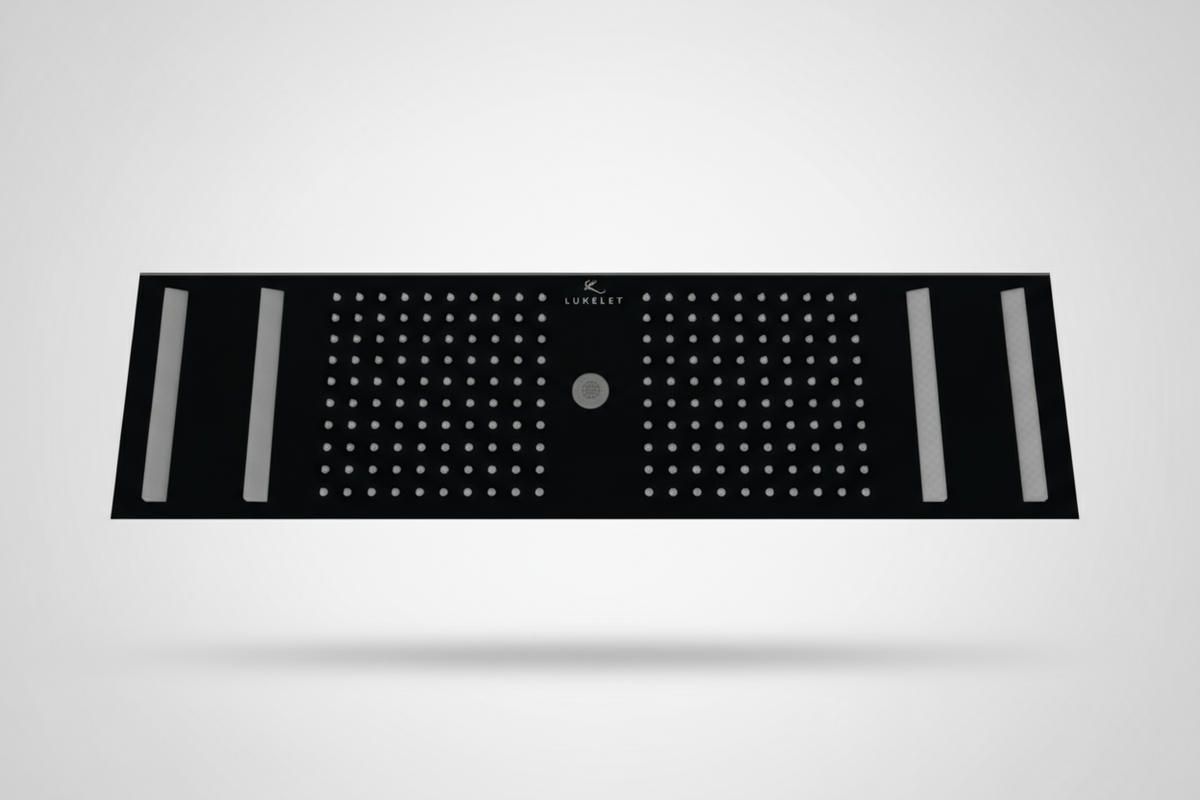 HYDRA LED CEILING SHOWER 4 FLOW WITH INST KIT - LUXELET - ( MATTE BLAC ...