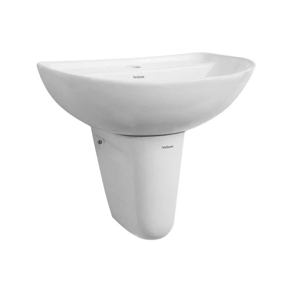 HALF PEDESTAL DEW - HINDWARE - ( STAR WHITE - - 465x380 mm - 18.6inchX ...